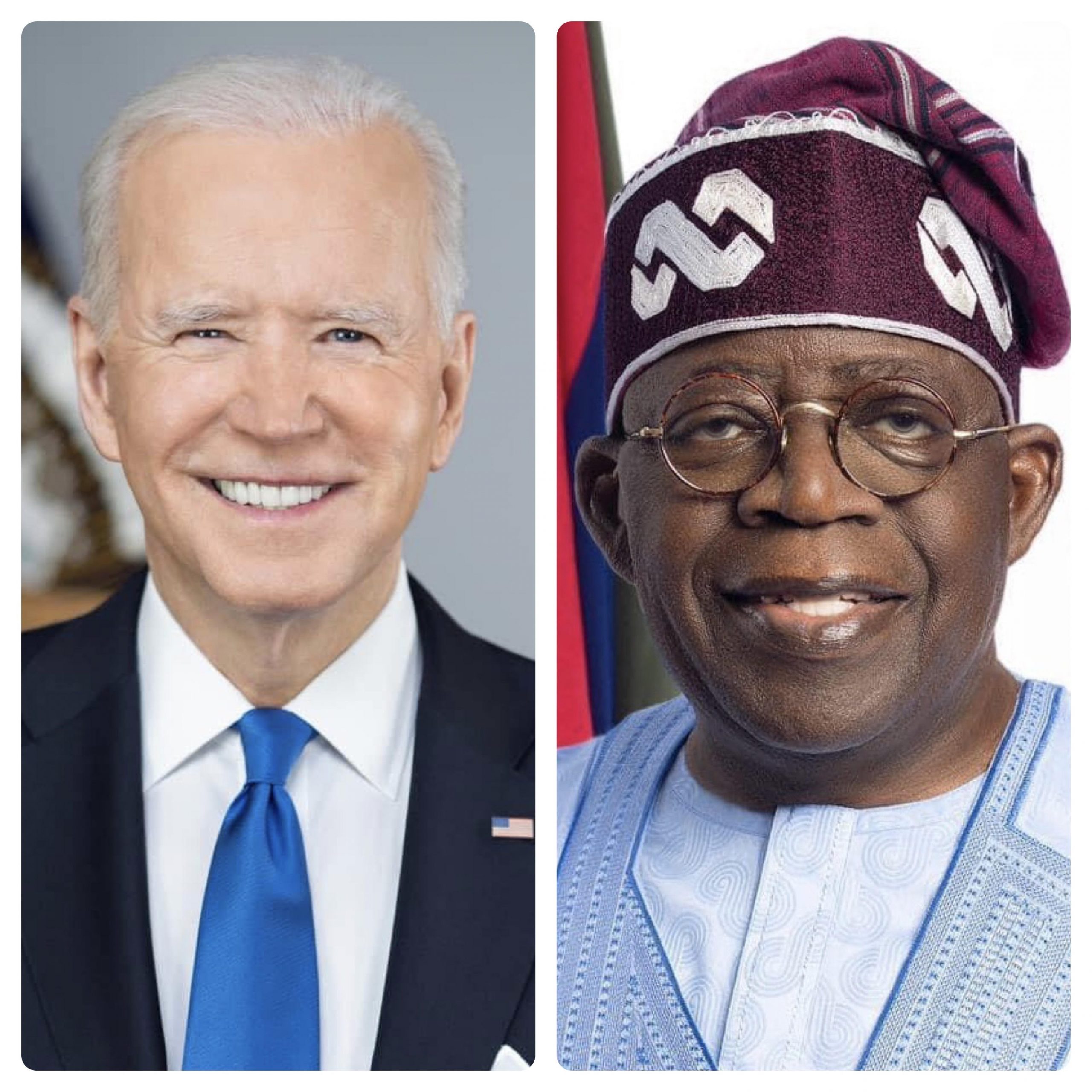 U.S. President Joe Biden salutes new President Bola Ahmed Tinubu of ...